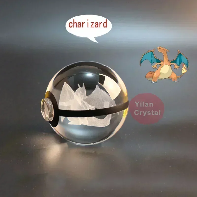 Pokemon Crystal Ball 3D Engraved Model: Snorlax, Mewtwo, Pikachu with ...