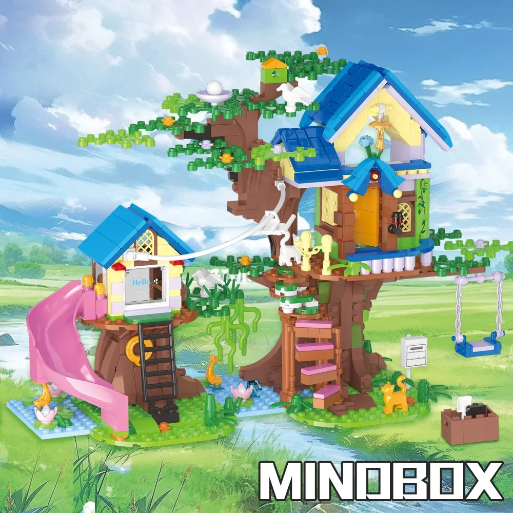 Treehouse-Building-Sets-with-LED-Tree-House-Building-Block-Toy-Birthday ...