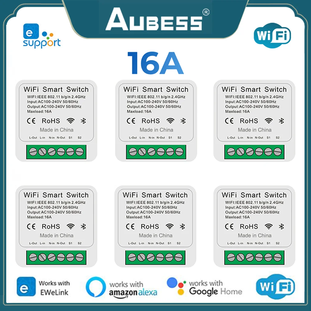 16a Ewelink Wifi Mini Smart Switch 2-way Control Timer Wireless Switch Smart Home Automation ...
