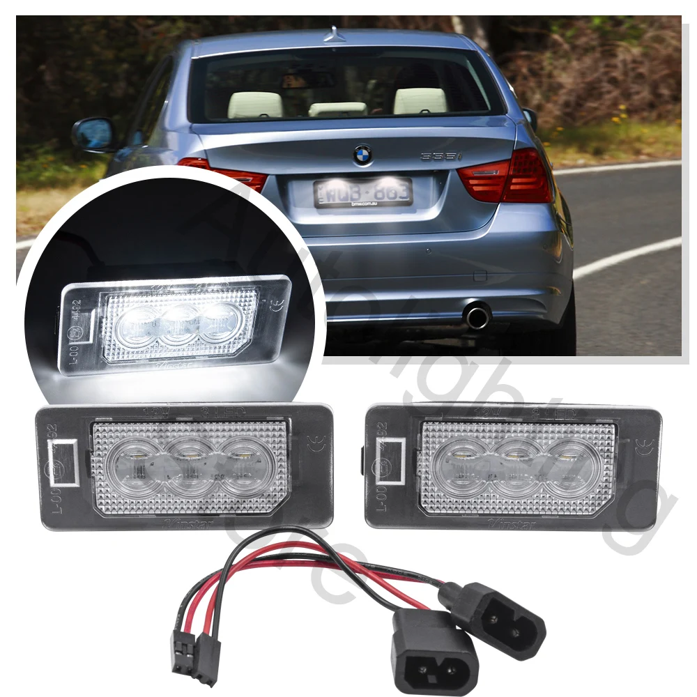 2X-Led-License-Number-Plate-Lights-For-BMW-E82-E84-X1-E88-F22-F45-E46 ...