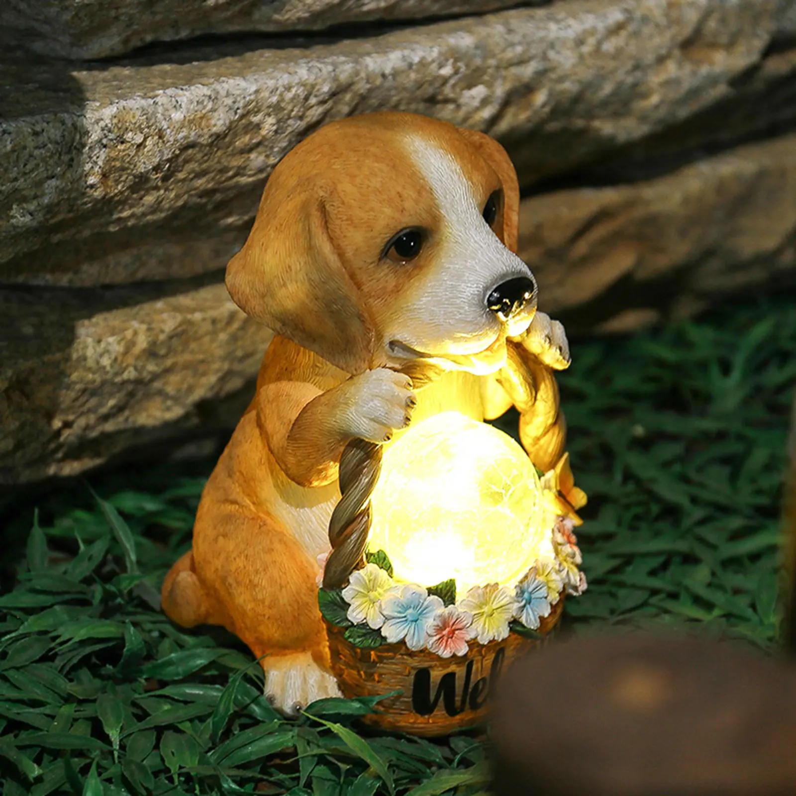 Beagle Welcome Sign Solar Lamp Ball Light - styloclubs.com