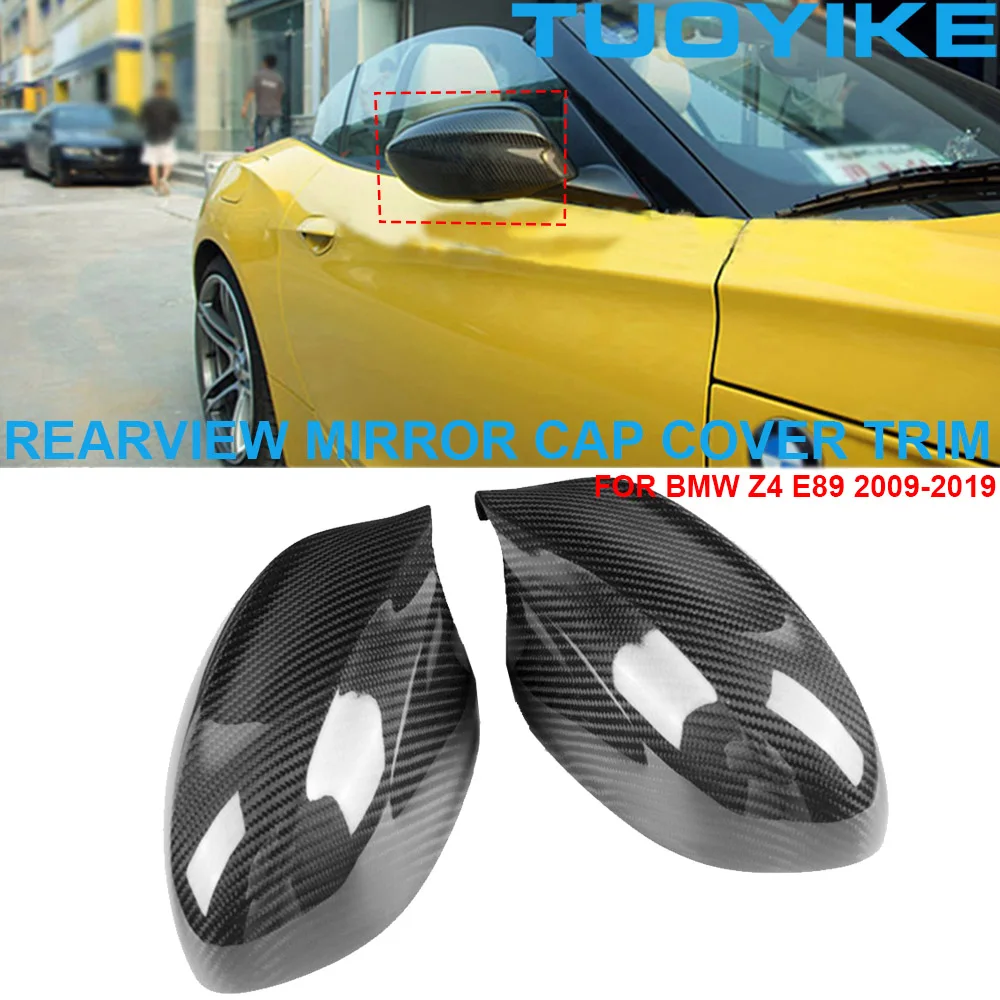 2PCS-LHD-RHD-Car-Real-Dry-Carbon-Fiber-Rearview-Side-Mirror-Cover-Cap ...