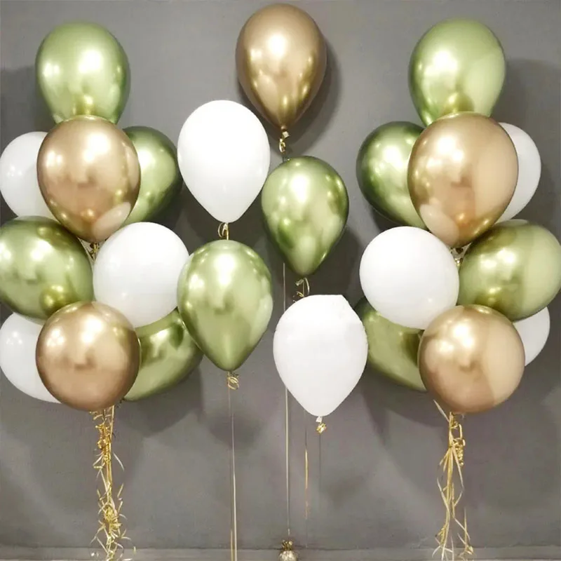 18 piezas de globos retro de color verde aguacate, blanco arena ...