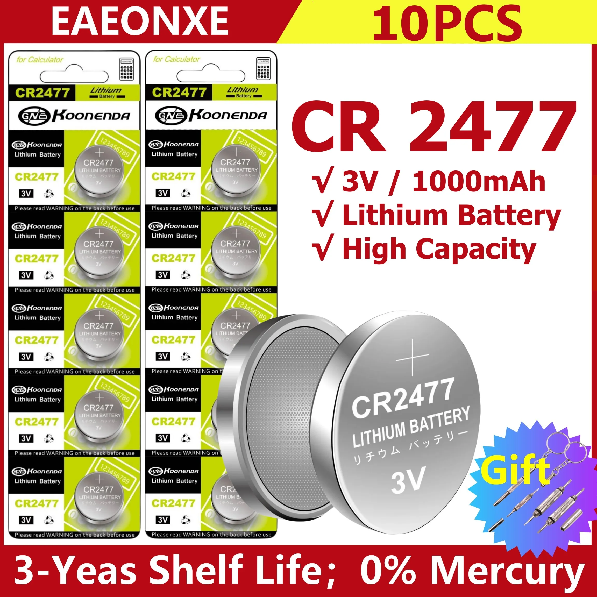 10Pcs-CR2477-Button-Cell-Batteries-3V-Lithium-Batteries-2477-for ...