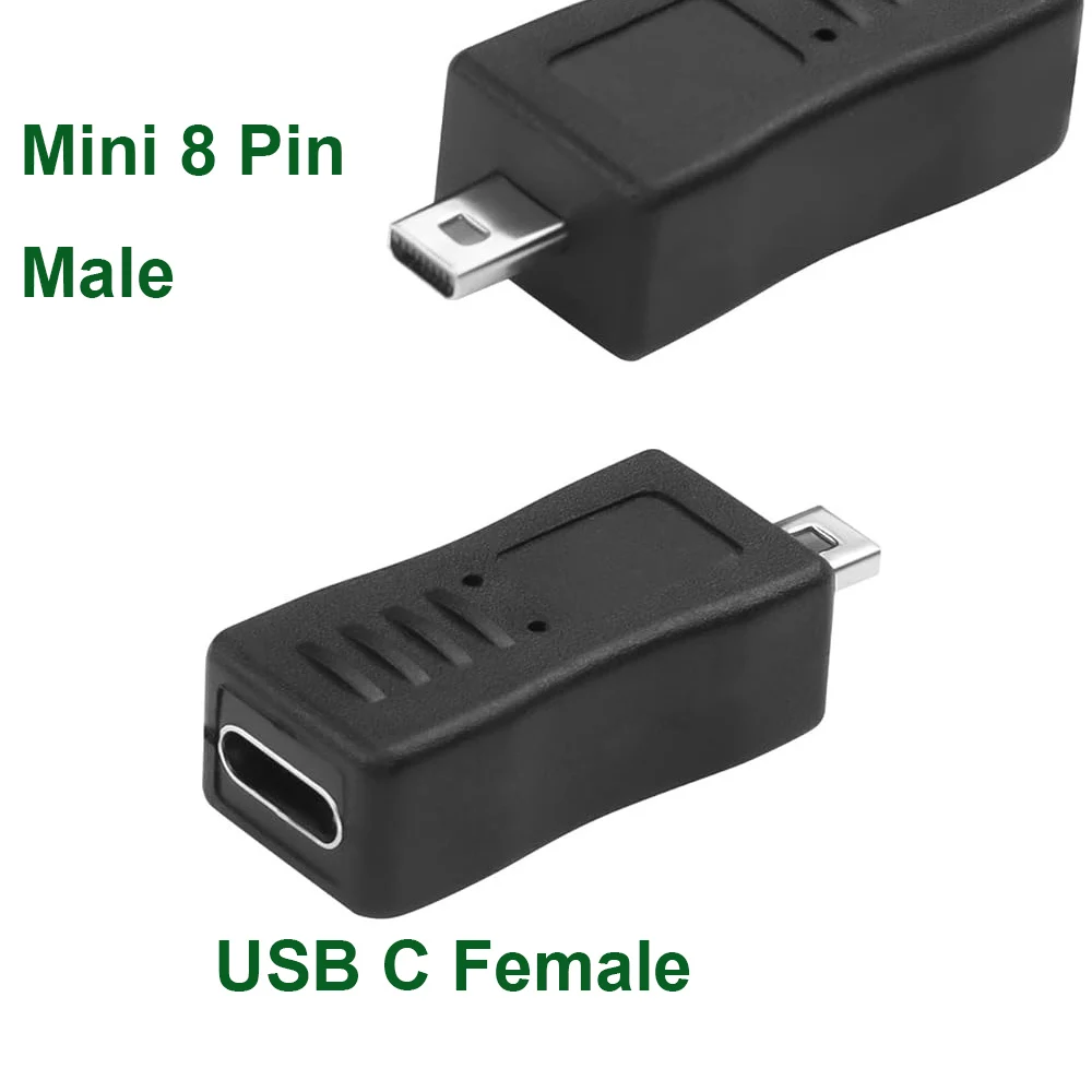 1pc Mini USB 8 Pin Male to USB Type C Female Convertor Adapter ...