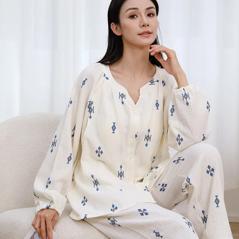 Postpartum Cotton Pajamas Set for Pregnant Women Dressing Gown ...