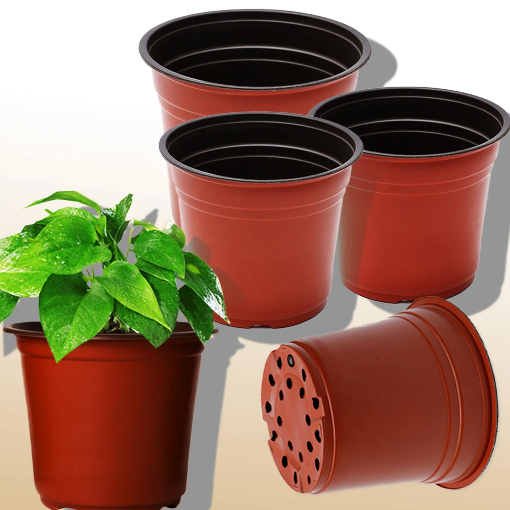 4 Size Plant Pot Garden Nursery Seed Starting Flowerpots Lightweight ...