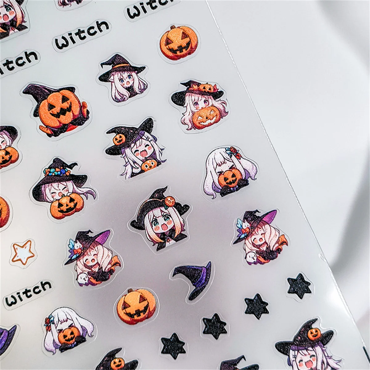 1pcs-5D-Relief-Halloween-Witch-Nail-Art-Stickers-Kawaii-Pumpkin-Self ...