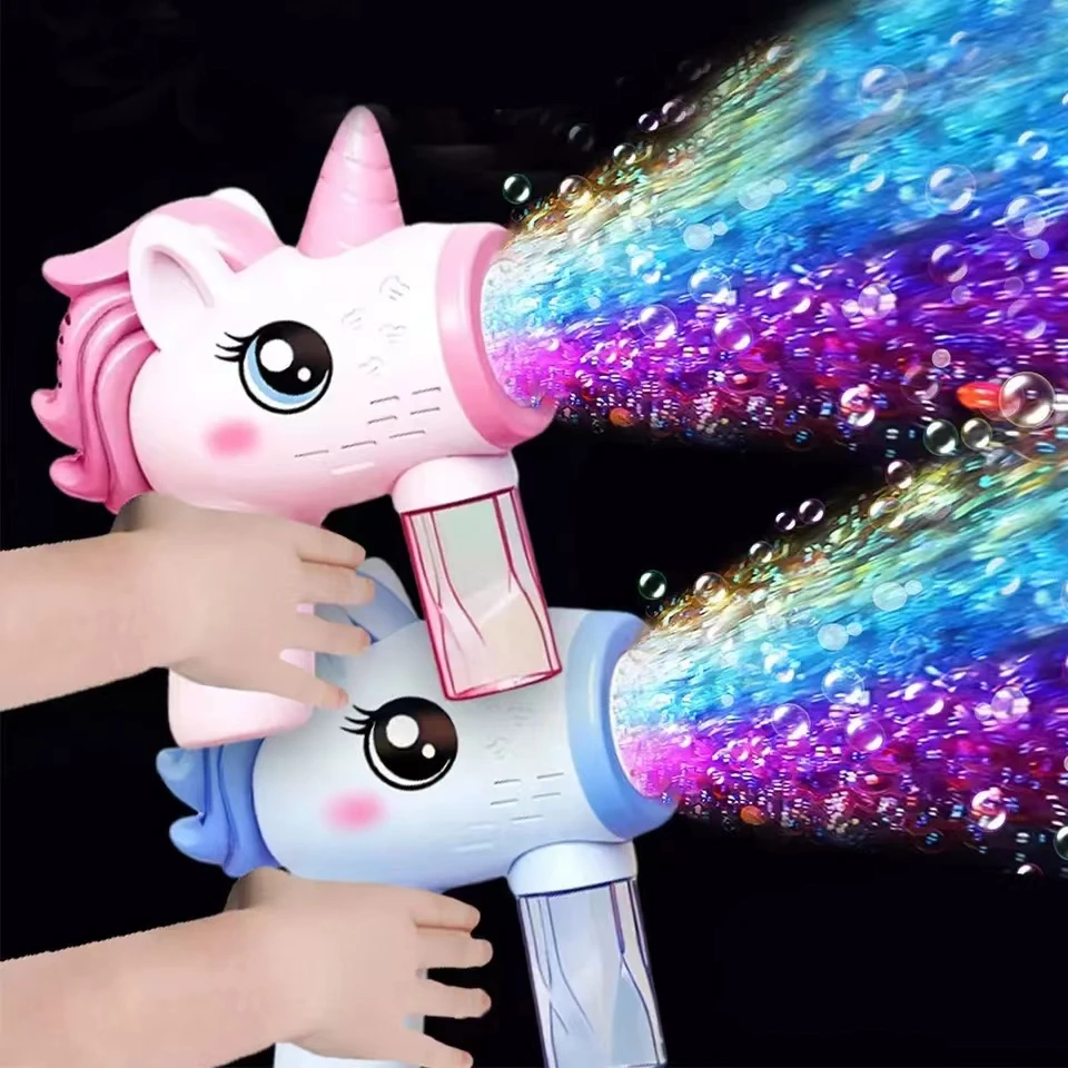 Unicorn children's electric bubble gun, toy bubble machine, automatic ...