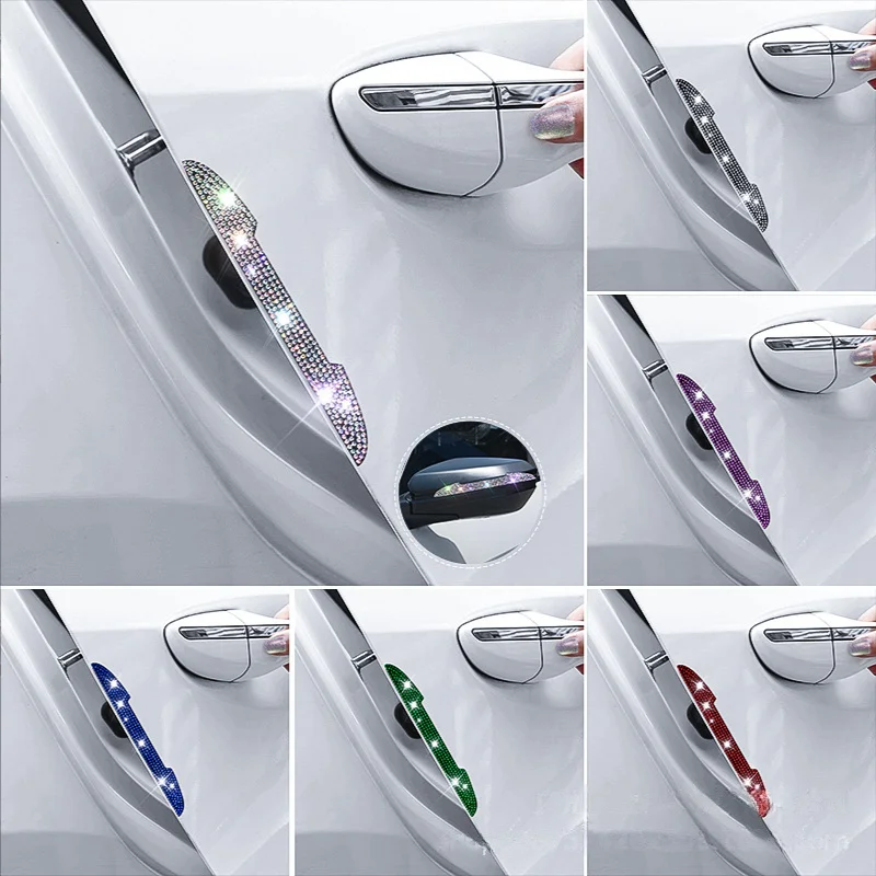 2-4PCS-Bling-Rhinestone-Car-Door-Handle-Scratch-Protector-Universal-Car ...