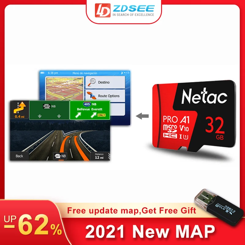 GPS map micro SD cards 32GB for windows / Android system New Map free ...