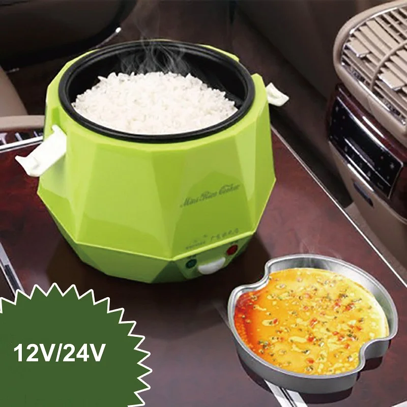 1.6L Car Rice Cooker 12V/24V Electric Lunch Box Portable Food Warmer ...