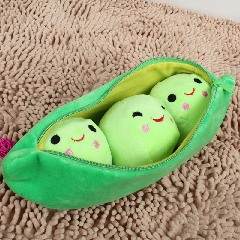 25CM-Creative-Pea-Pod-Plush-Toy-3-Peas-In-A-Pod-Soft-Stuffed-Plush ...