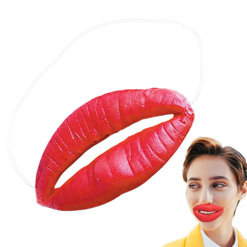 Jokes Sausage Red Lips Funny Photo Props Thick Halloween Funny Horror ...