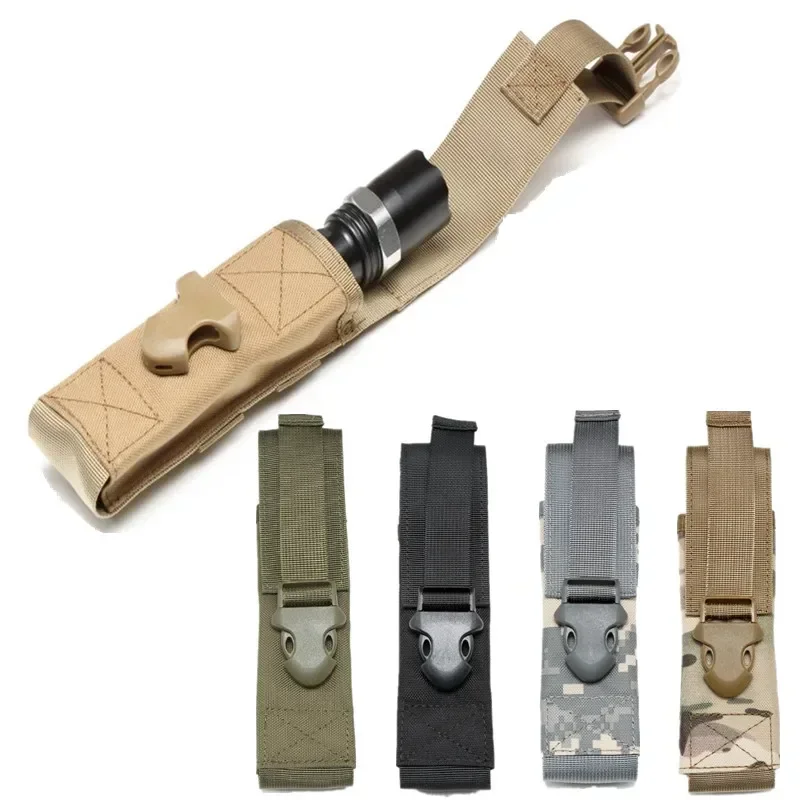 Tactical Molle Flashlight Pouch Bag Torch Holder Case EDC Tool Waist ...