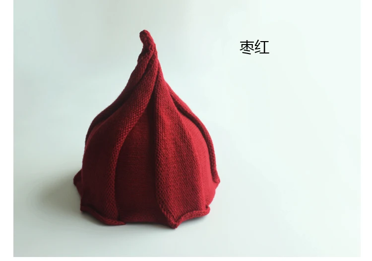 Casquette,Bonnet en laine tricoté pointu pour bébé,forme concave,bonnet ...