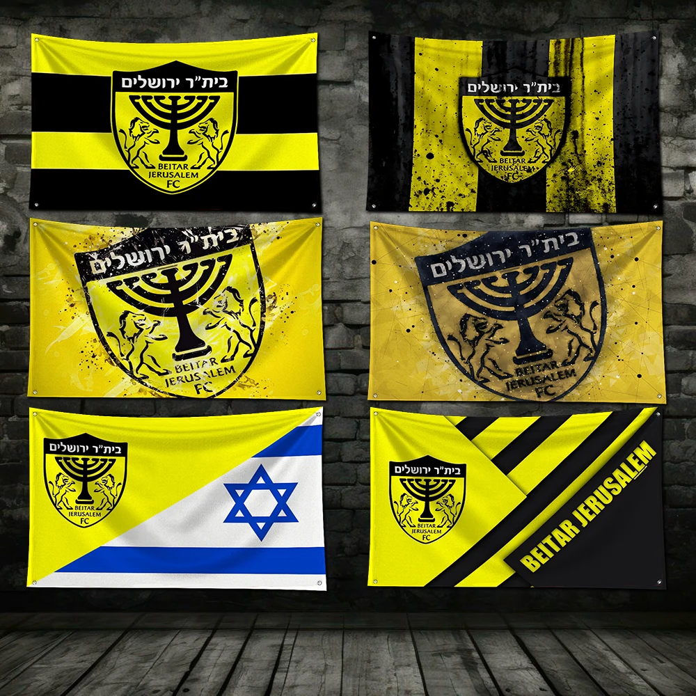 3x5 Ft -Half FC B-BeitarS J-JerusalemS Israel Flag Polyester Printing ...