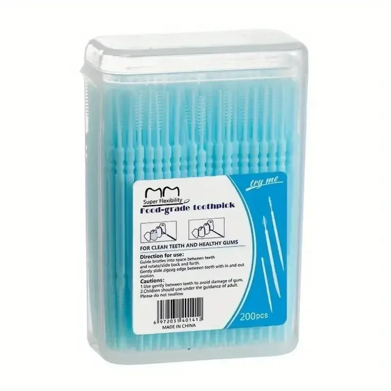 200pcs-box-Plastic-Toothpicks-Double-headed-Disposable-Interdental ...