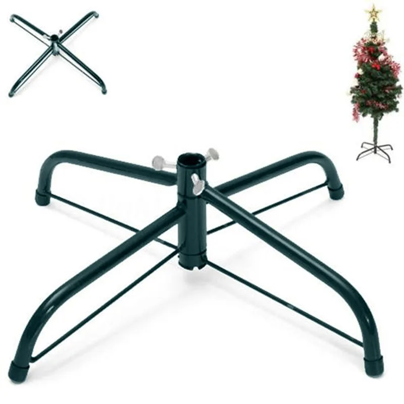 Green Iron Metal Christmas Tree Holder Base Tree Stand Foot Holder Xmas ...