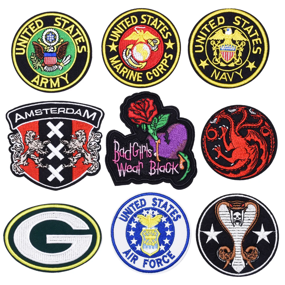 USA Flag Marine Armband USMARINES Embroidery Badge Hook and Loop Patch ...