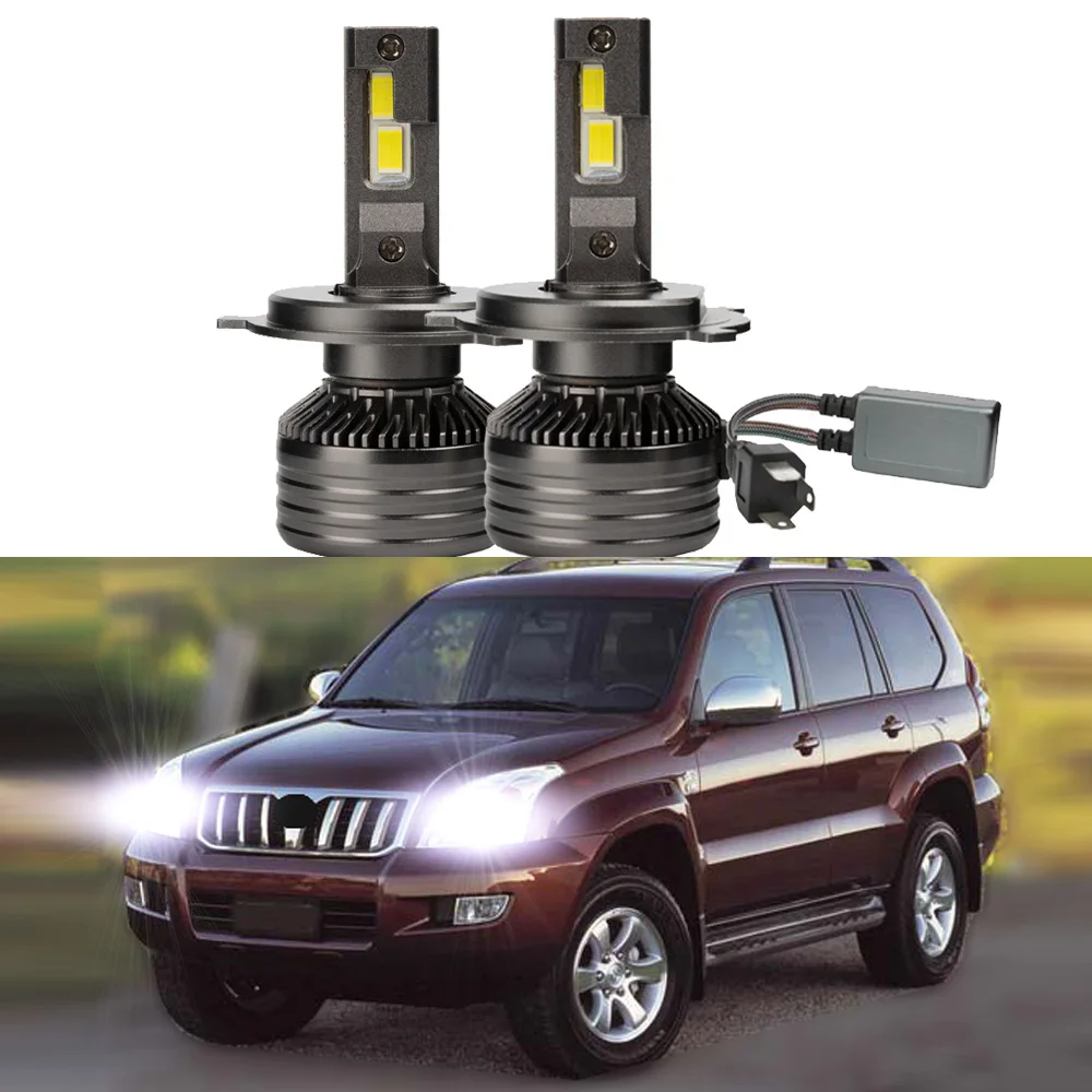 2Pcs-120W-Led-Headlight-Bulbs-For-Toyota-Prado-120-Series-2002-2009 ...