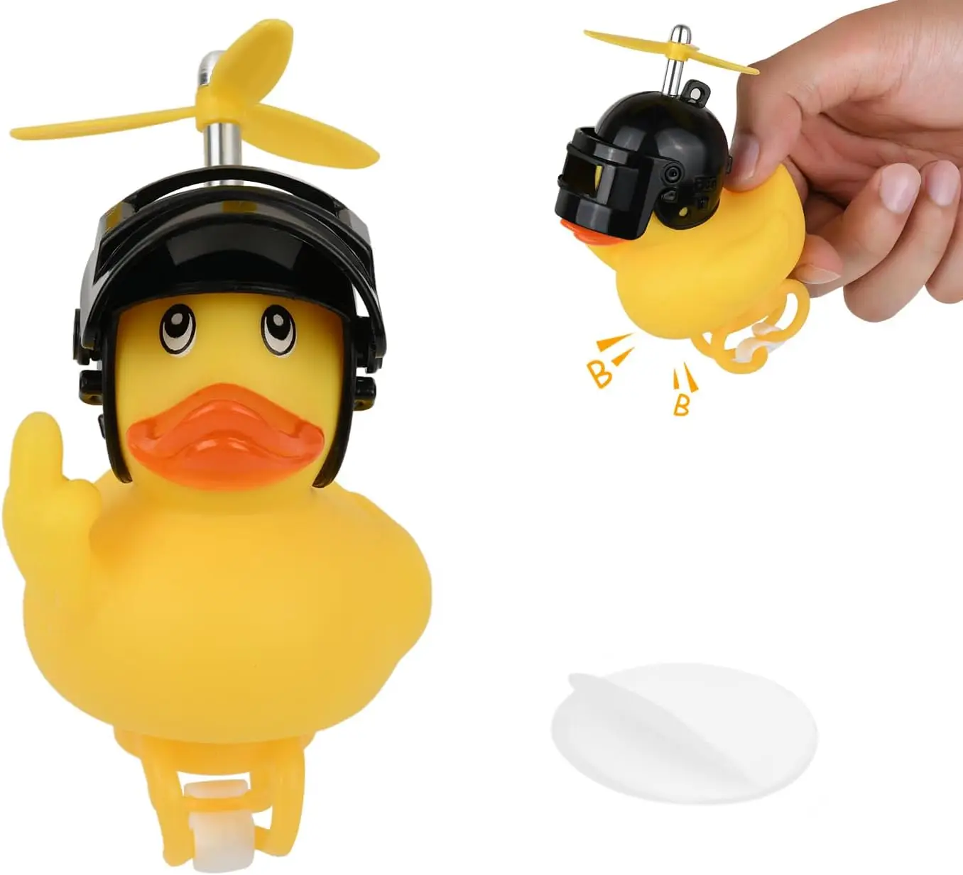 Middle Finger Yellow Rubber Duck Cycling Bike Bell with Propeller ...