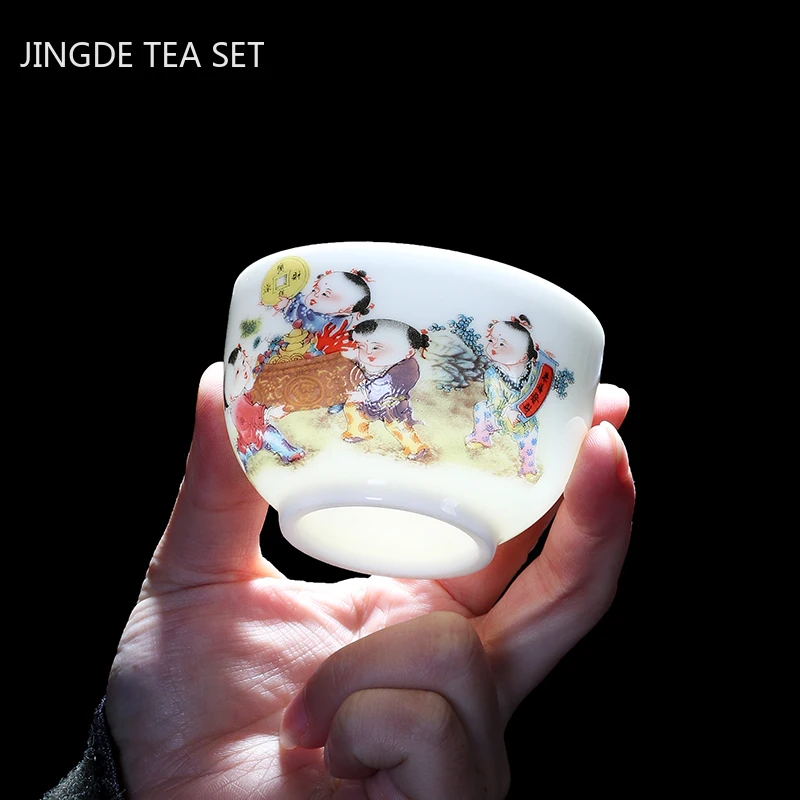 1pc Chinese White Porcelain Teacup Travel Portable Tea Cup Small Tea ...