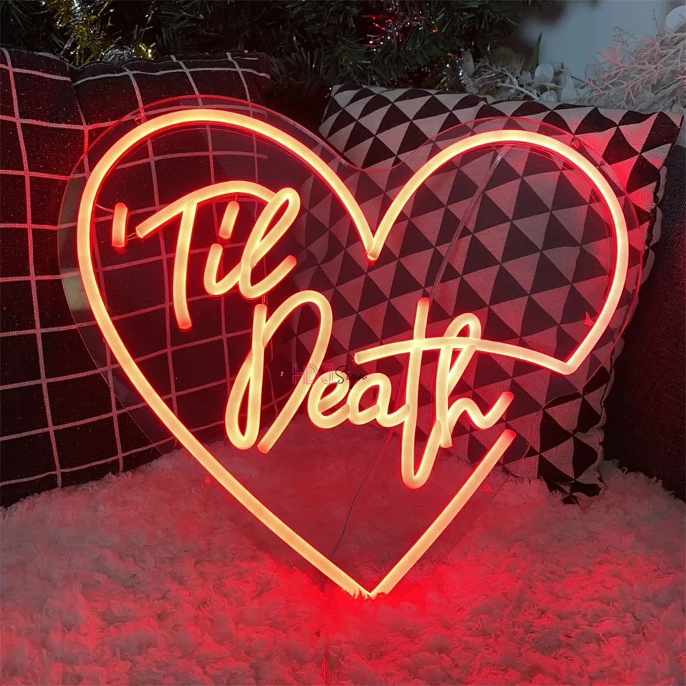Neon-Led-Sign-Tie-Death-Custom-Led-Lights-Sign-USB-for-Room-Wall-Decor ...