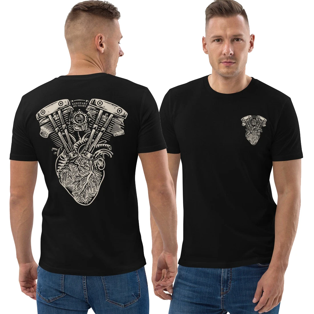 Kickstart My Heart Shovelhead Motorcycle Heart and Soul Biker T-Shirt ...