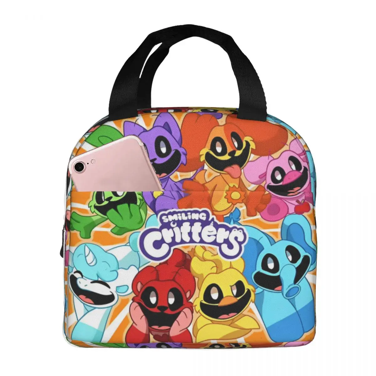 Smiling Critter Animal Game Insulated Lunch Bag Leakproof Reusable ...