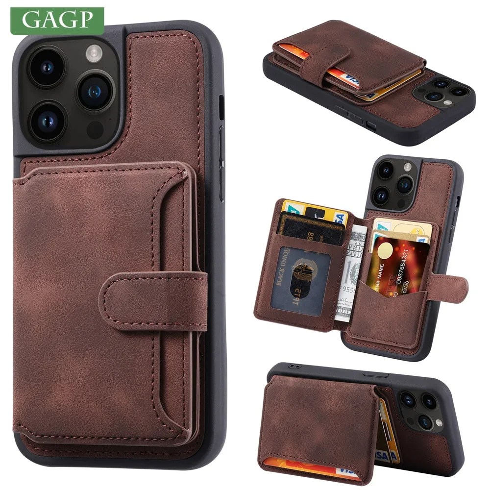 Funda de Cuero de Moda para iPhone 16 15 14 13 12 17 Pro Max Plus ...