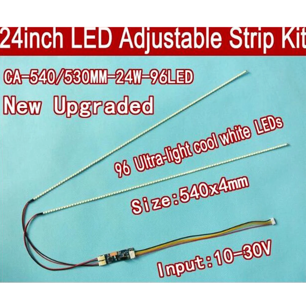 NEW-20pcs-24-540mm-Adjustable-Brightness-LED-Backlight-Strip-Kit-Update ...