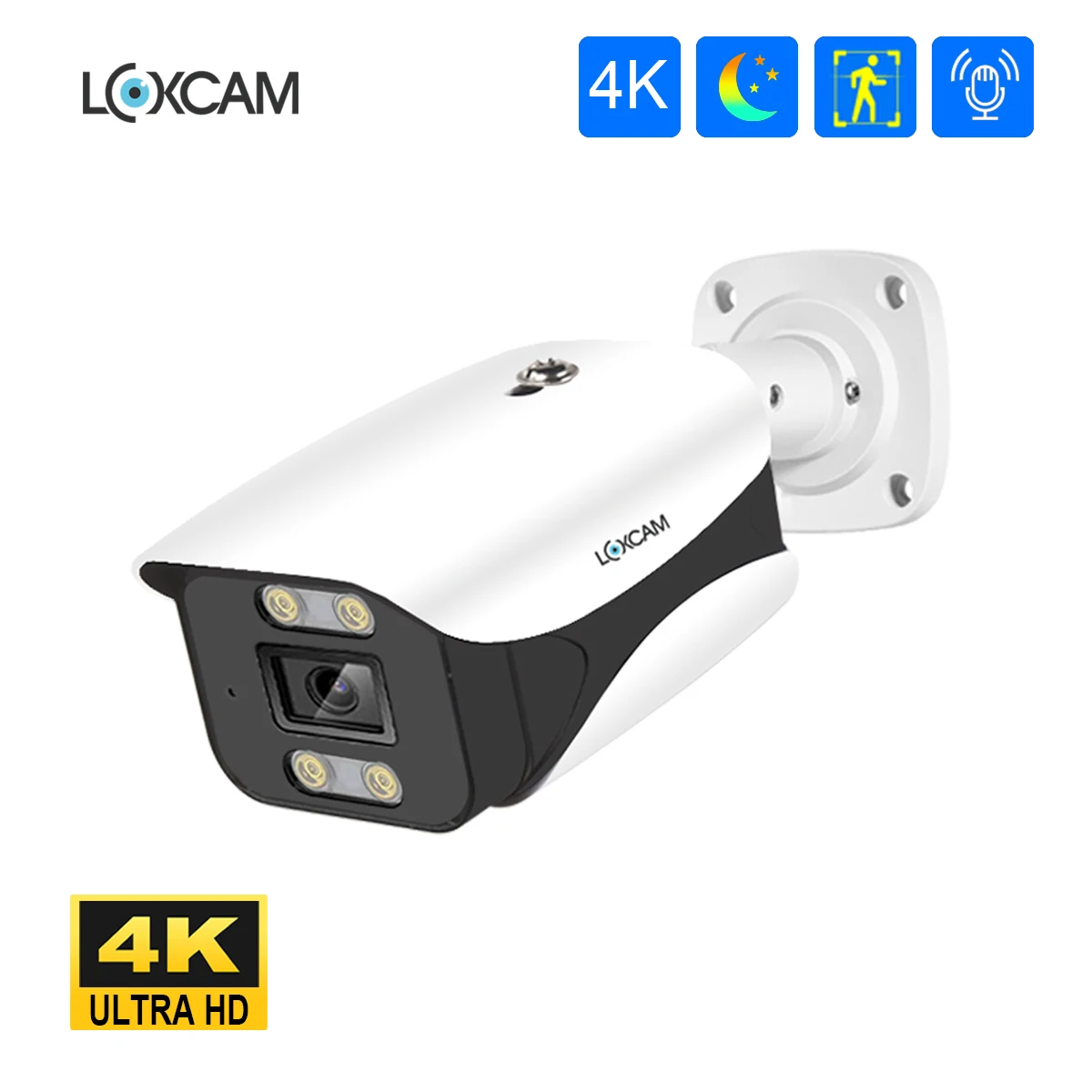 LOXCAM H.265 4K Security Camera 8MP POE AI Human Detection IP Camera ...