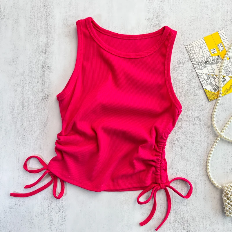 Sport Drawstring Tanks Top Sleeveless Sexy Corset Bustier Summer Gothic ...