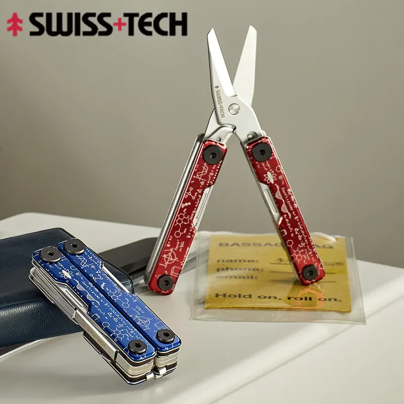 2024-New-SWISS-TECH-12-In-1-Mini-EDC-Folding-Scissors-Multitool ...