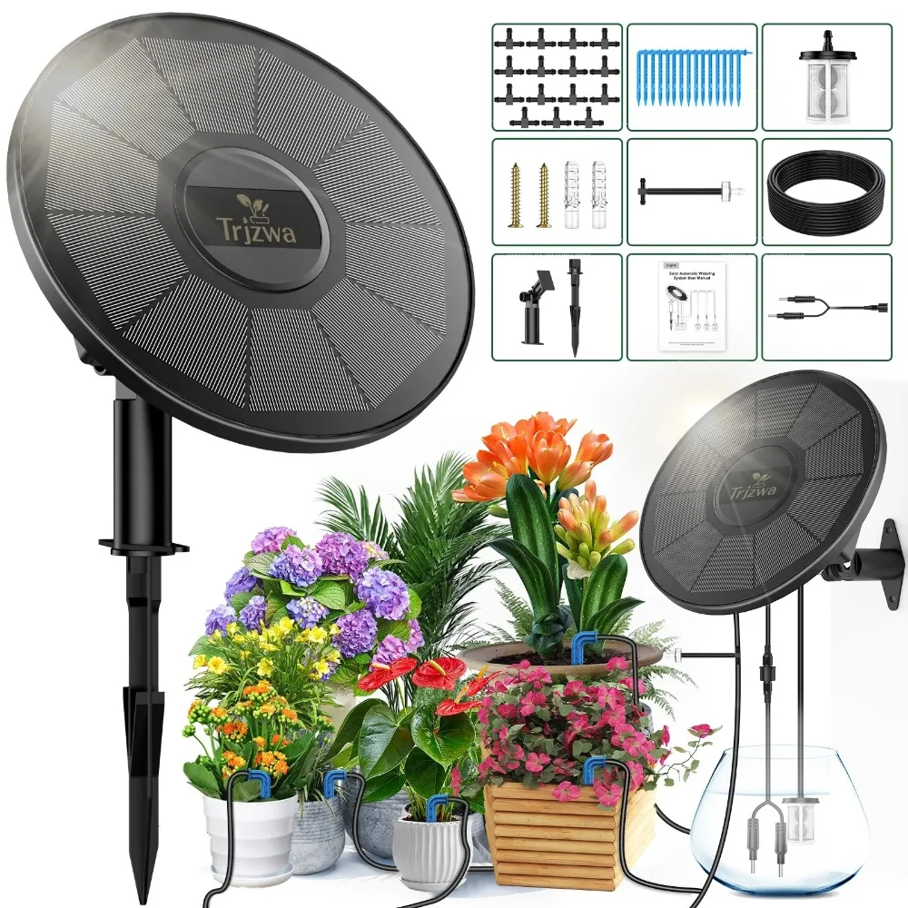 Solar Powered Water Dispenser Garden Drip Irrigation System Balcony ...