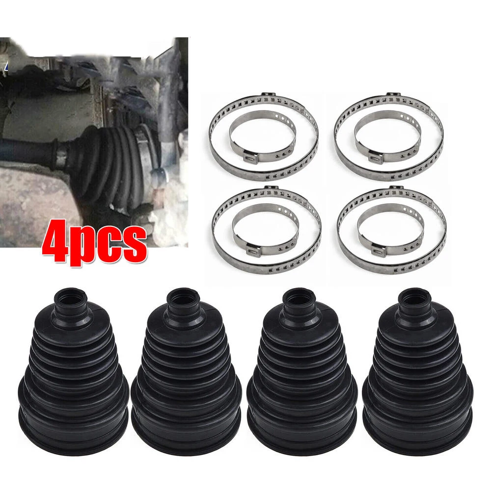 4pcs Universal Silicone CV Constant-velocity Dust Cover Joint Boot ...