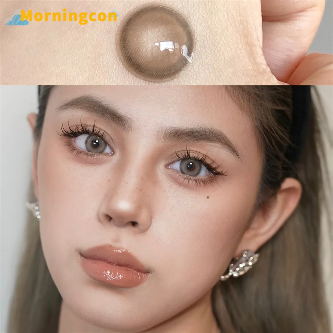 Morningcon Aoki Gray Color Contact Lenses For Eyes Small Beauty Pupil Yearly Natural Cosmetic ...