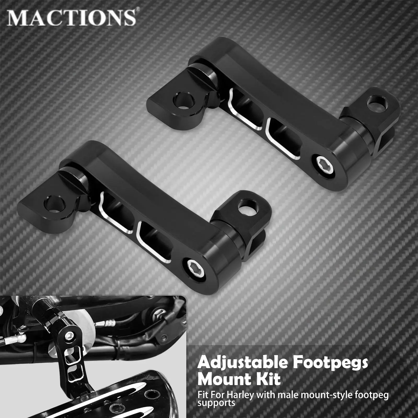 Motorcycle-Passenger-Footpegs-Mount-Kit-Highway-Foot-Pegs-Male-Mount ...
