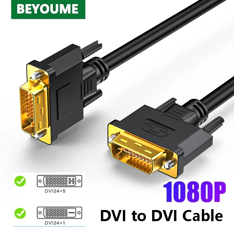 Cable-adaptador-de-v-deo-HD-1080P-DVI-a-DVI-conector-chapado-en-oro-de ...