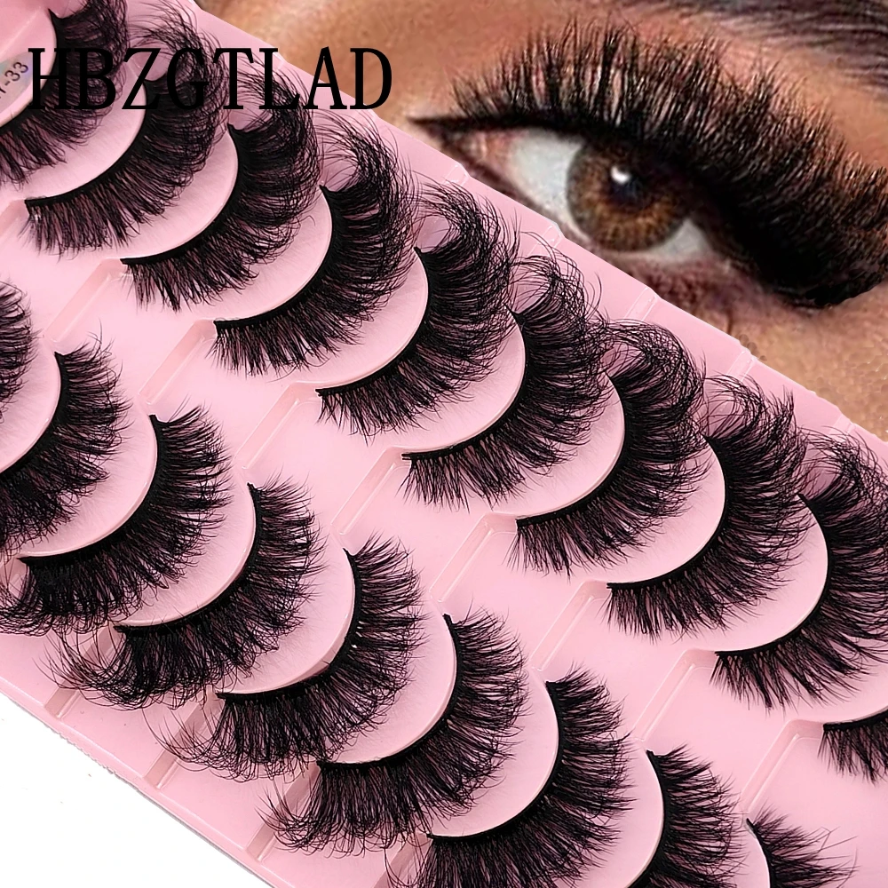 New-10Pairs-3D-Super-Fluffy-False-Eyelashes-Wispy-Faux-Mink-Eyelashes ...