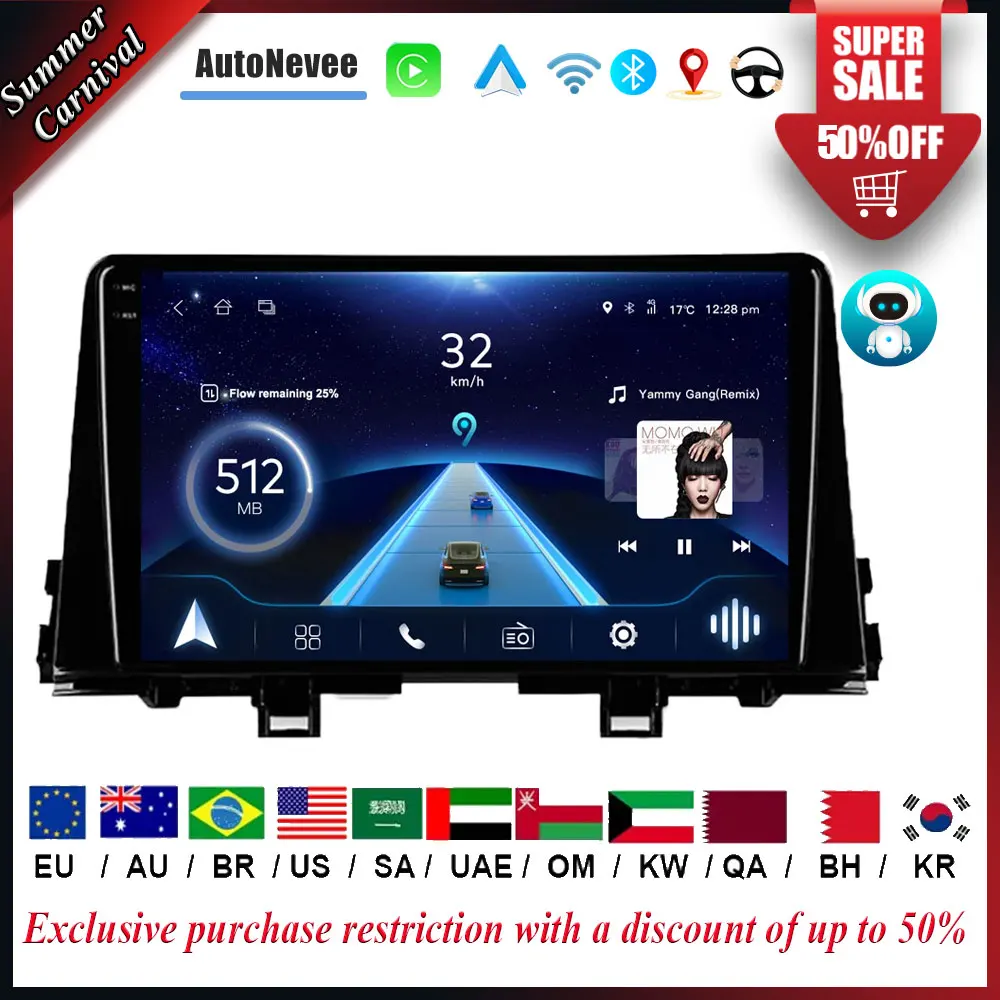 Android-For-KIA-Picanto-Morning-2016-2017-2018-2019-Car-Screen-Carplay ...