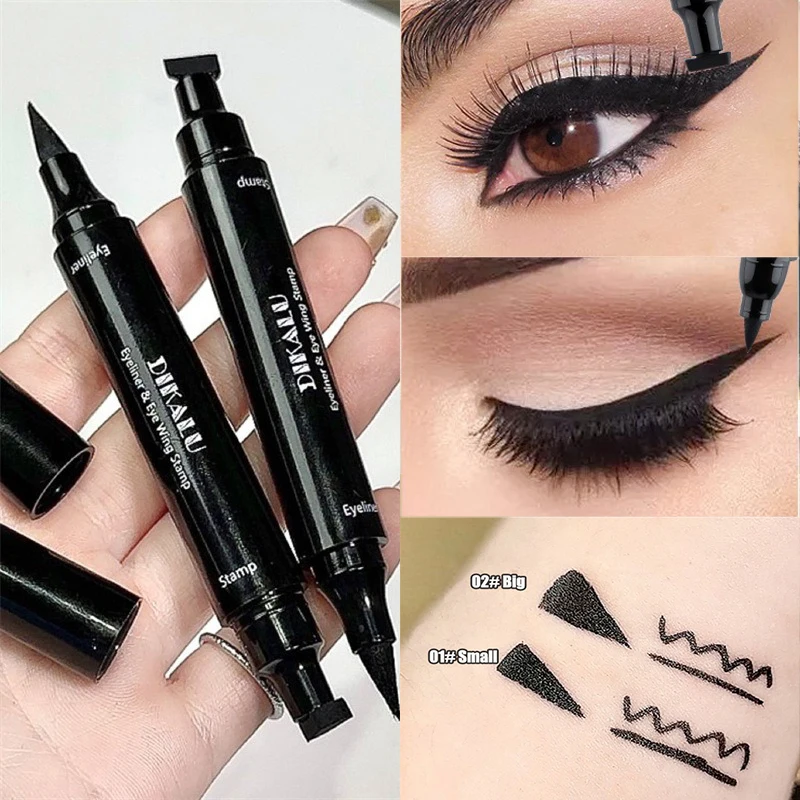 Black-Double-ended-Triangle-Seal-Eyeliner-Pen-Waterproof-Lasting-Non ...