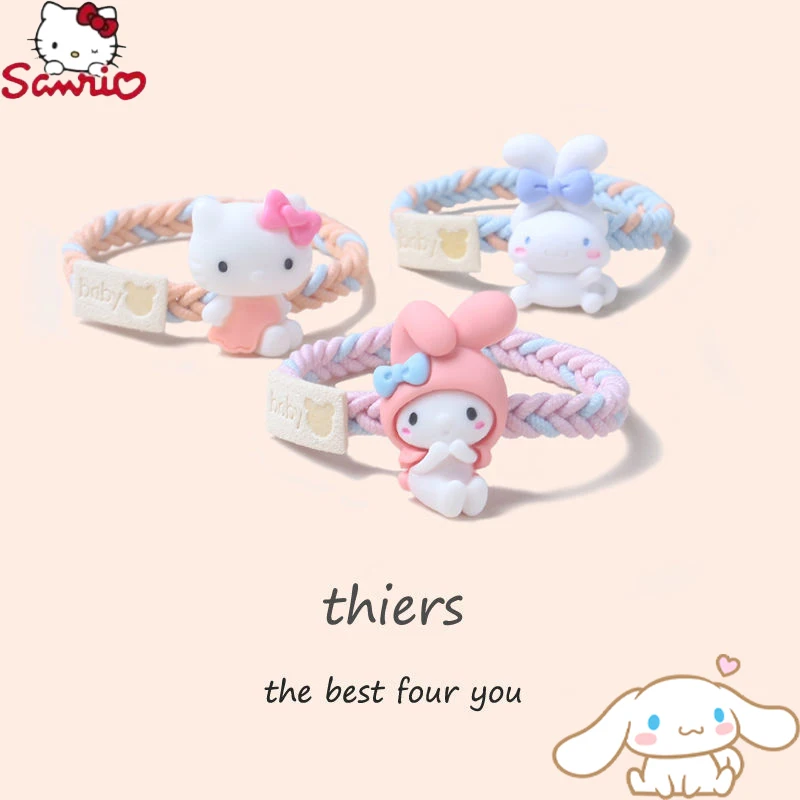 Sanrio Hello Kitty Kuromi Hair Rope Hand Jewelry Cinnamoroll My Melody ...