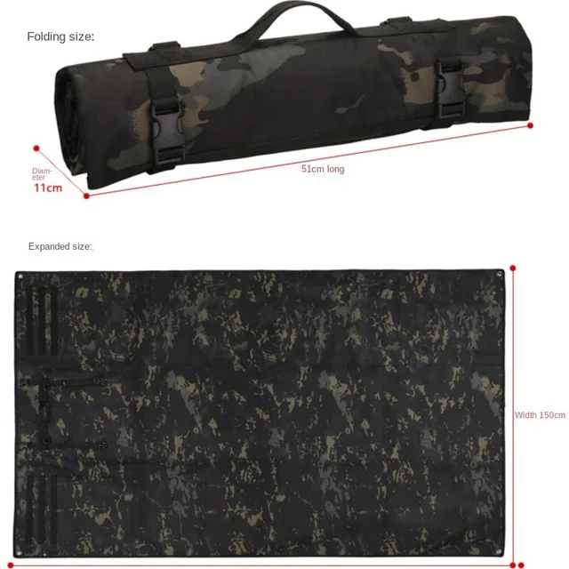 Outdoor Folding Army Tactical Waterproof Hunting Shooting Training Roll ...
