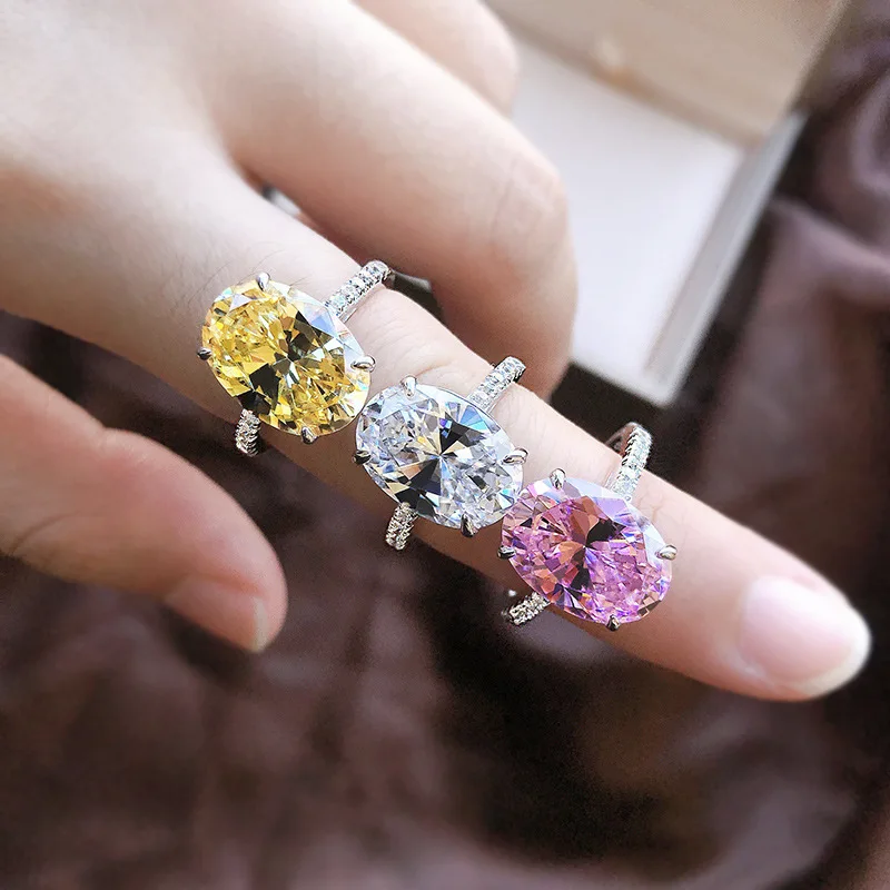 Valuable-Oval-Gemstones-Diamond-Ring-925-Sterling-Silver-Party-Wedding ...