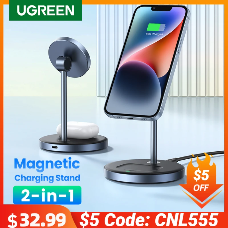 2-in-1 Magnetic Wireless Charging Stand - Magnetic Wireless Charging ...