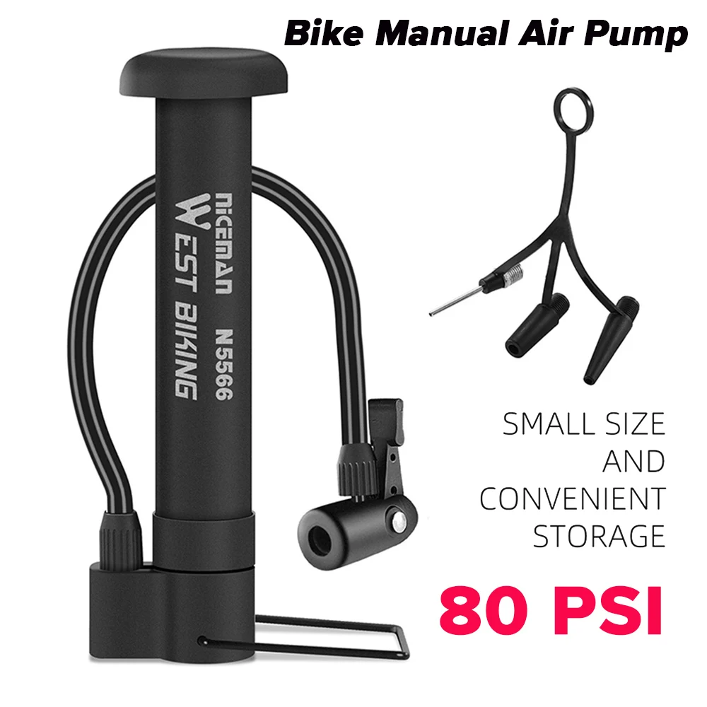 WEST-BIKING-Bike-Air-Pump-Portable-Bicycle-Tire-Pump-Schrader-Valve ...