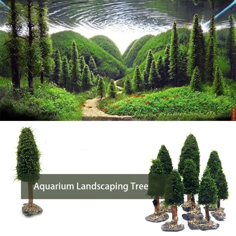 Aquarium Decoration Aquatic Plants Moss Tree Pine Tree Christmas Tree ...