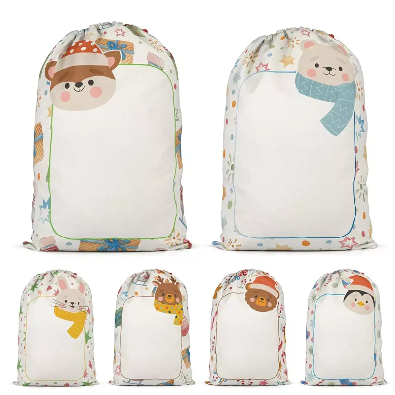 Sublimation Blank Christmas Candy Santa Sacks Bag With Drawstring Large ...
